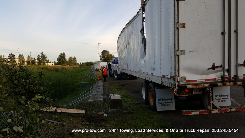 Tripped & Tipped Semi Truck in Sumner, WA